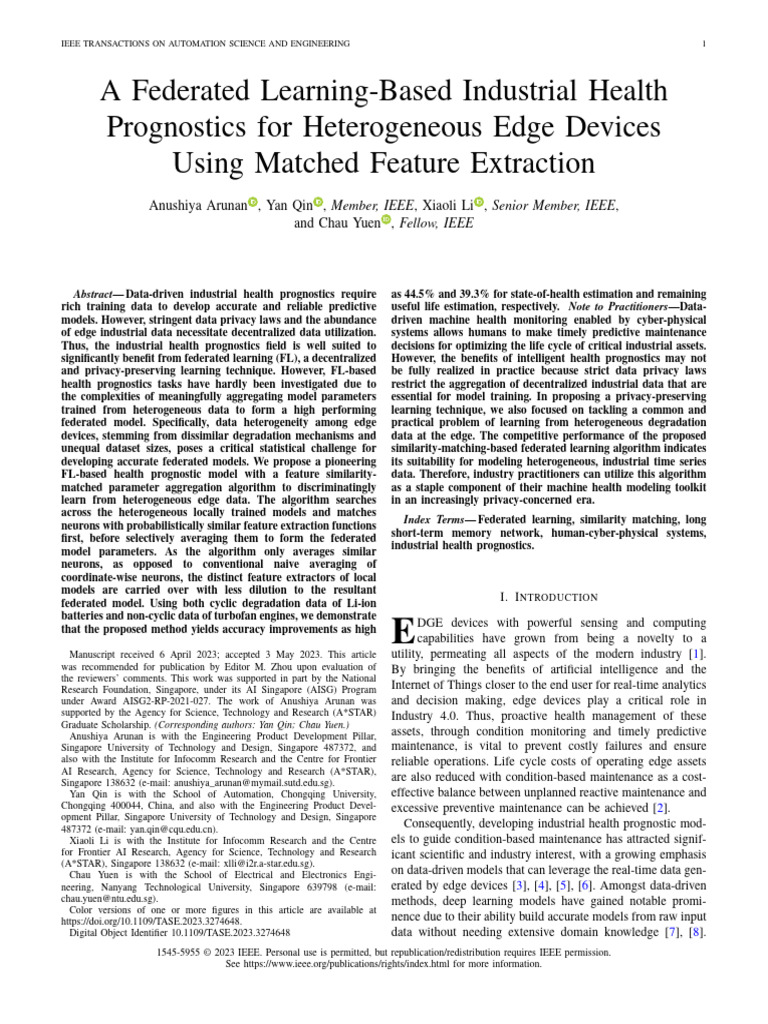 A Federated Learning-Based Industrial Health Prognostics For Heterogeneous Edge Devices Using ...