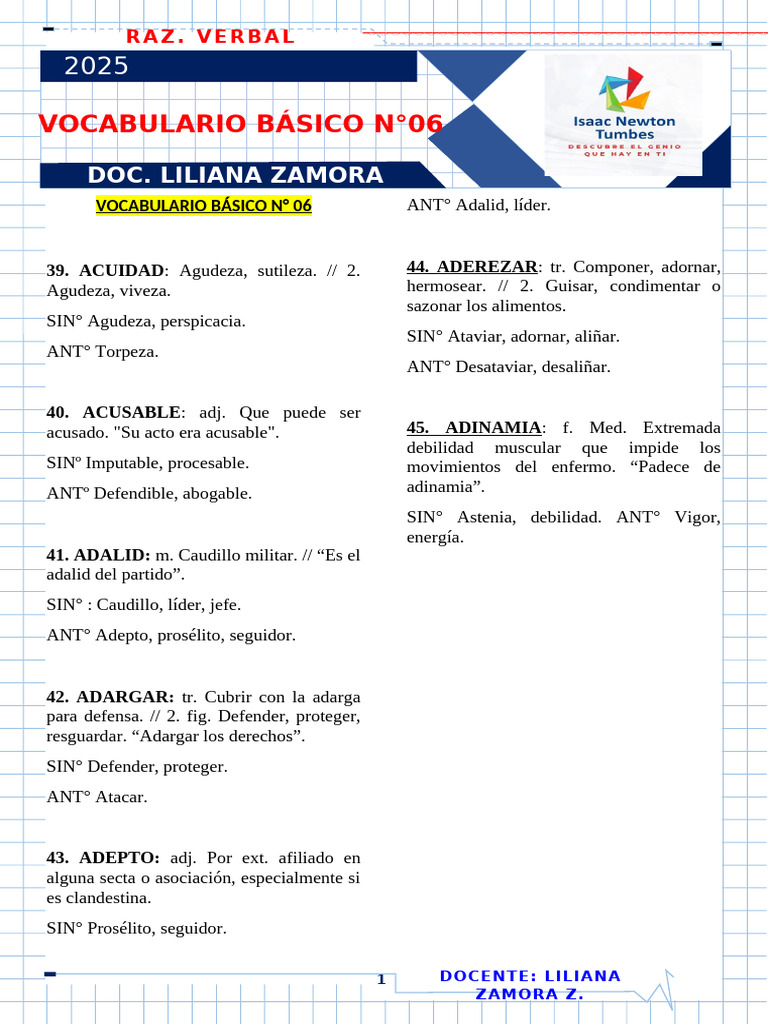 4to 5to Vocabulario 06 | PDF
