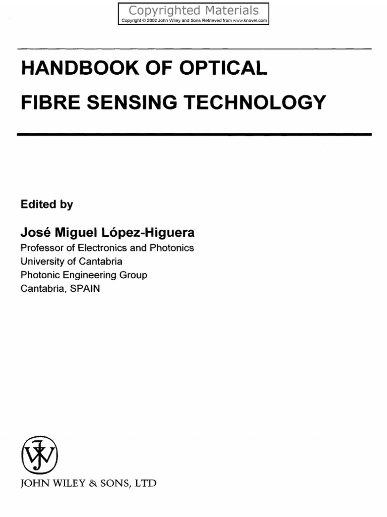 Handbook of Optical Fibre Sensing Technology | PDF | Photonics | Electromagnetic Interference
