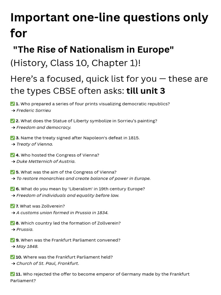 Key Questions on European Nationalism | PDF | Metals | Chlorine