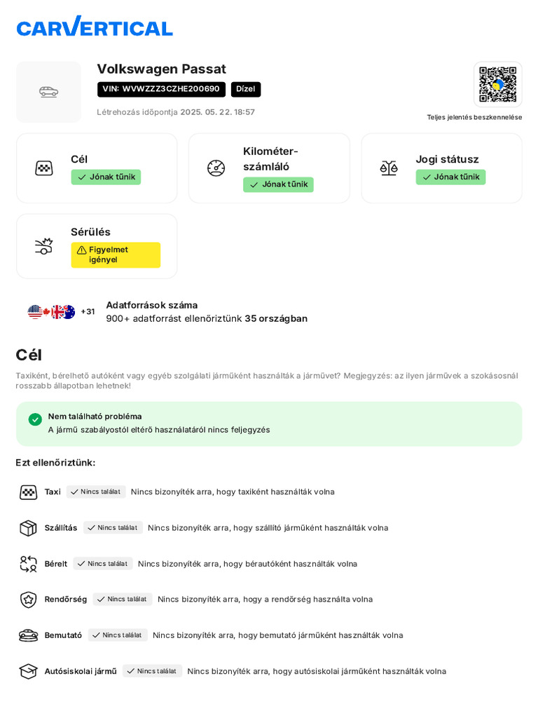 Carvertical - WVWZZZ3CZHE200690 | PDF