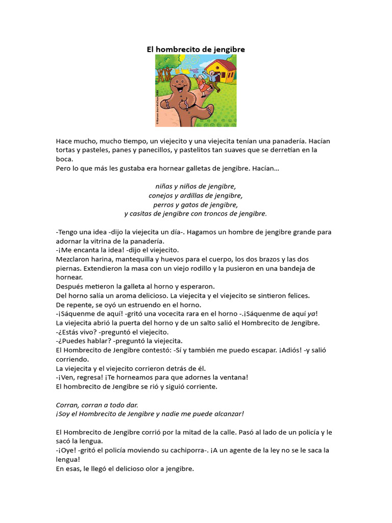 El Hombrecito de Jengibre - Versión de Dobbie Bodkin | PDF