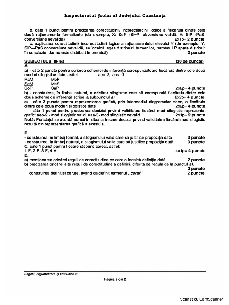 Test Logica Varianta 2 | PDF