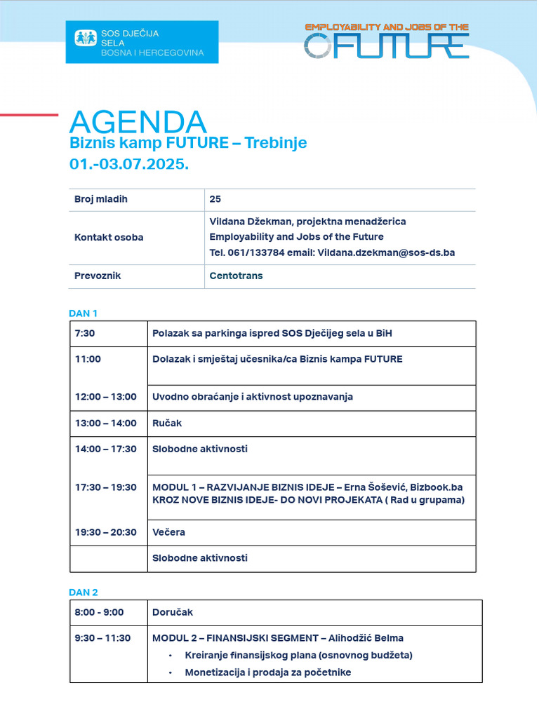Biznis Kamp FUTURE Saglasnost | PDF