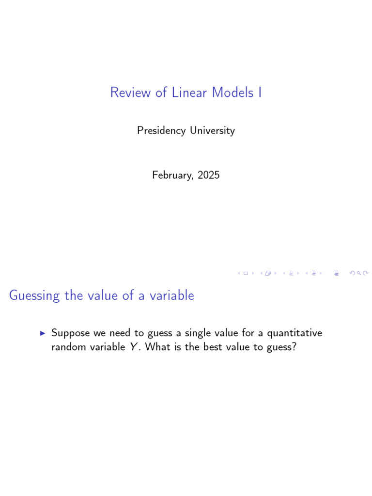 Linear Review 1 | PDF | Bias Of An Estimator | Mean Squared Error