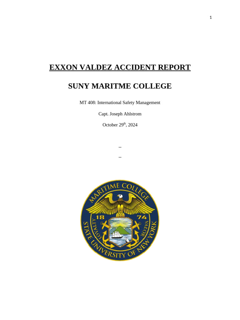 Ism Case Study #3 Exxon Valdez | PDF | Oil Spill | Emergency