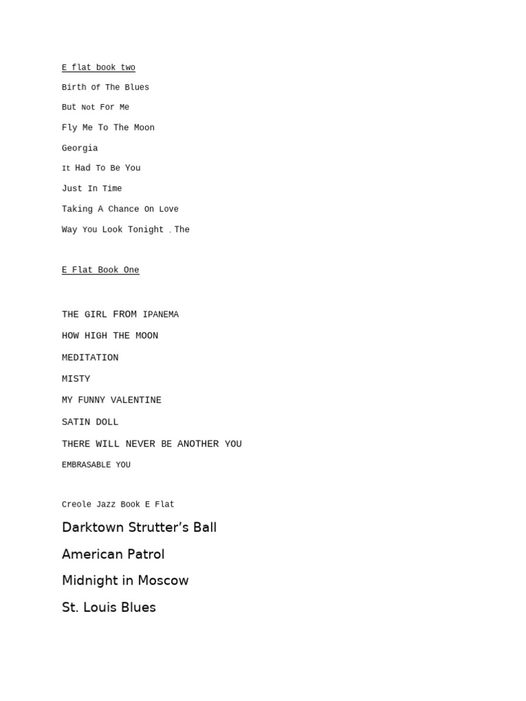 E Flat Fake Book Songs We Do | PDF