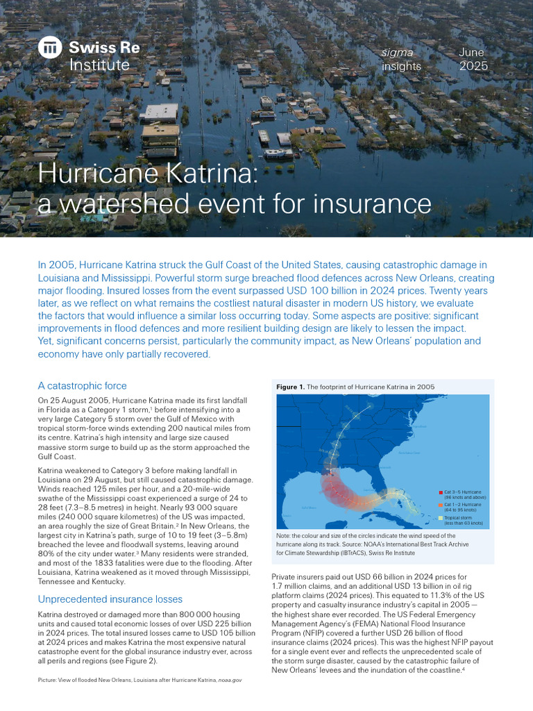 Sigma Insights Hurricane Katrina June 2025 | PDF | Hurricane Katrina ...