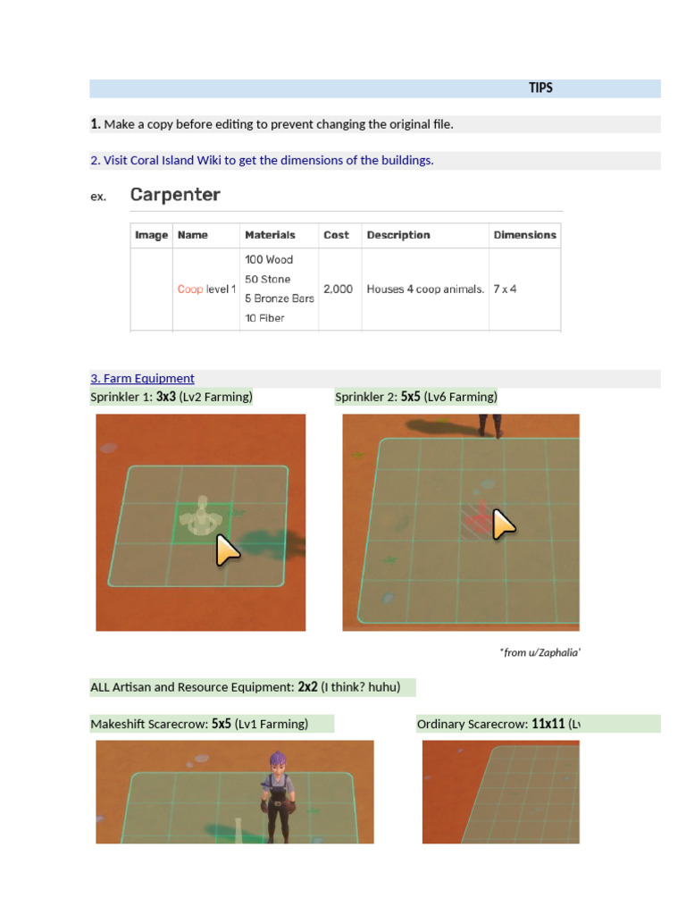 Coral Island Farming Tips & Dimensions | PDF
