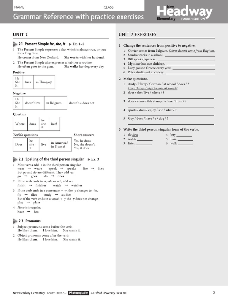 Present Simple Grammar Exercises | PDF | Verb | Grammatical Number
