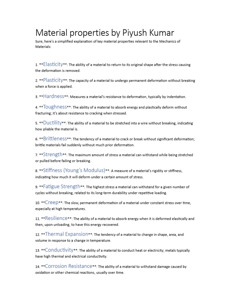 Mechanical Properties | PDF