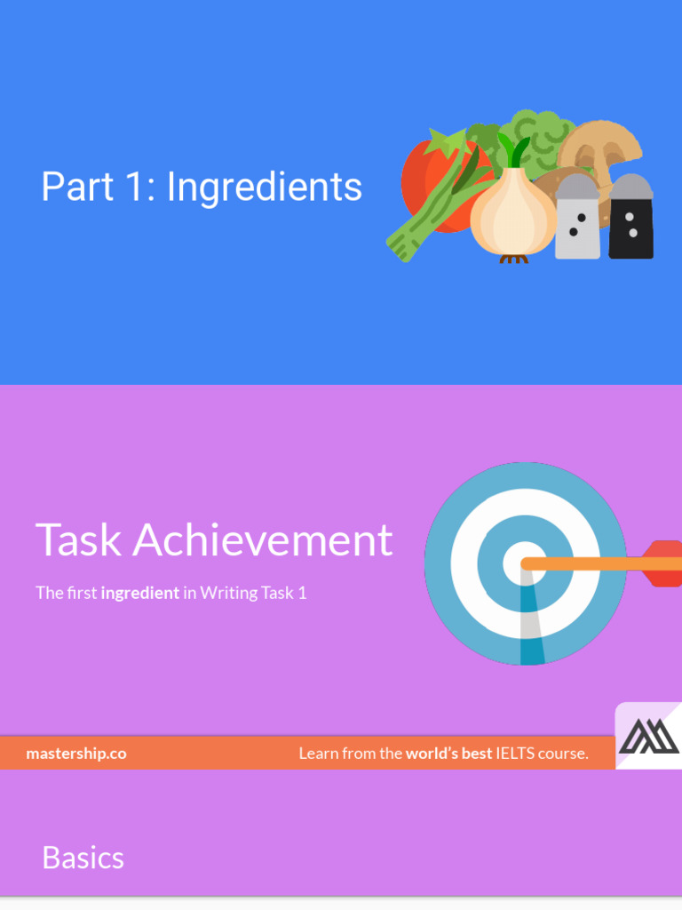 8 First Ingredient Task Achievement IELTS Writing Task 1 | PDF
