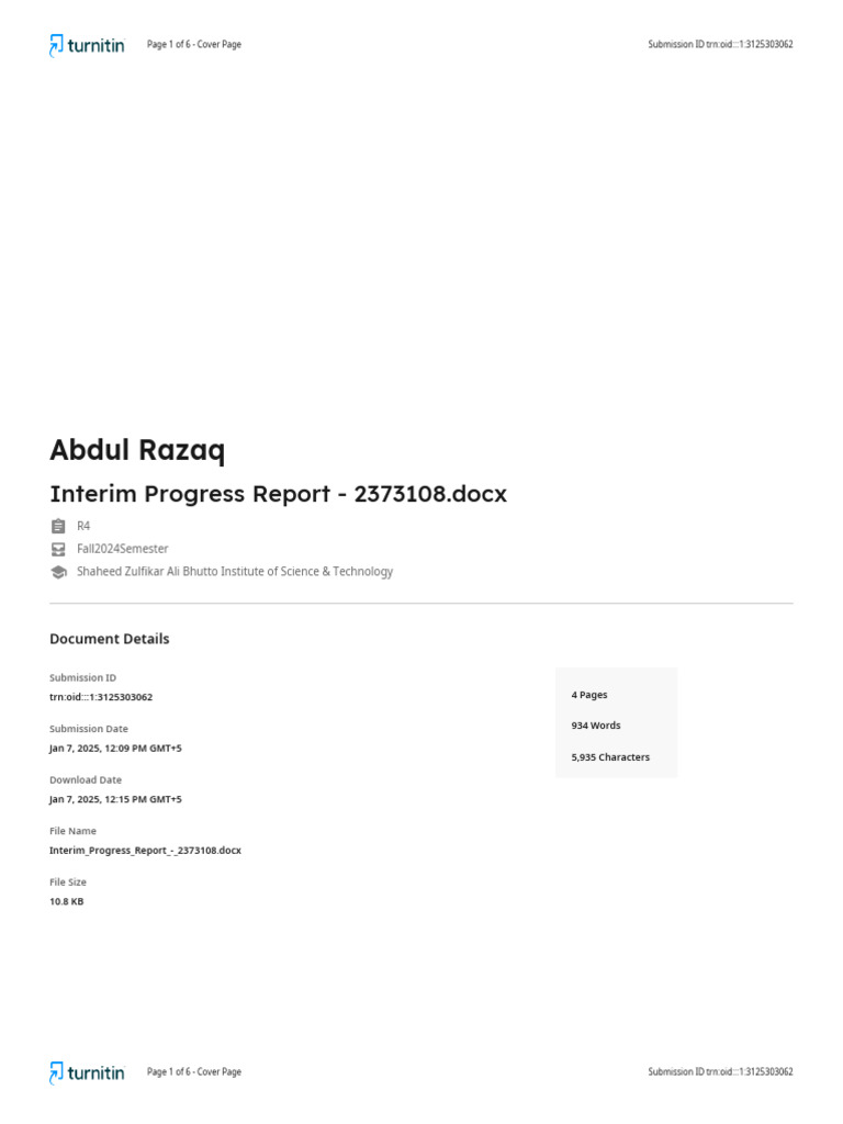Interim Progress Report - 2373108 | PDF | Accessibility | Disability