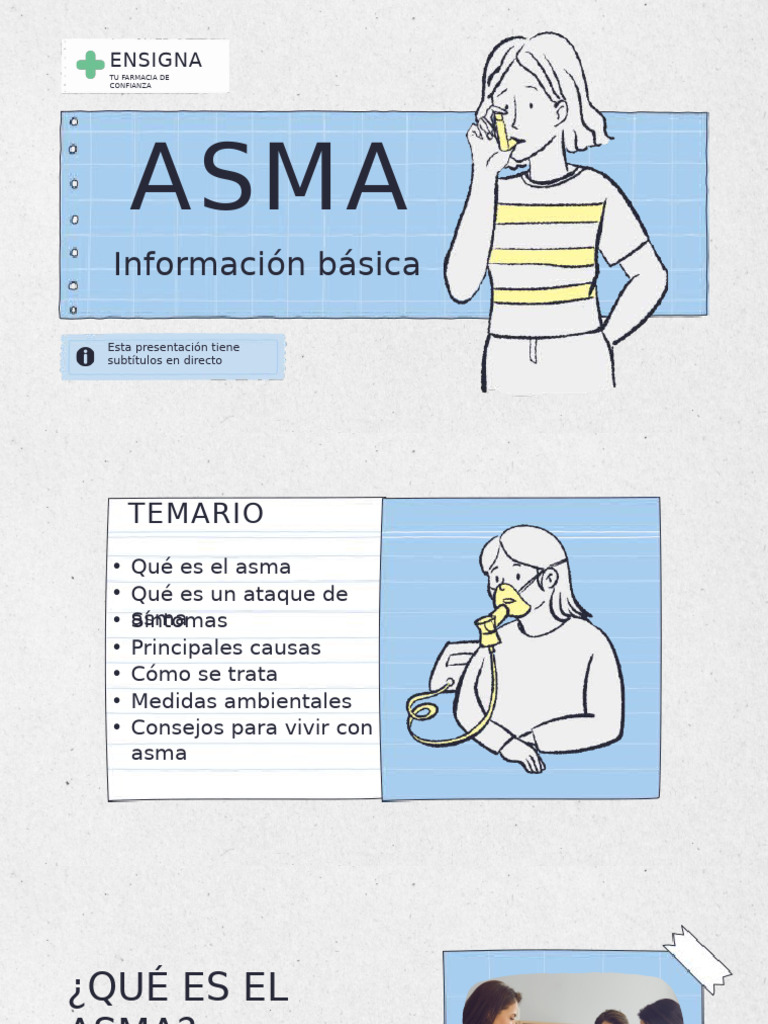 Presentación Salud Asma Ilustrado Azul y Blanco | PDF | Asma ...