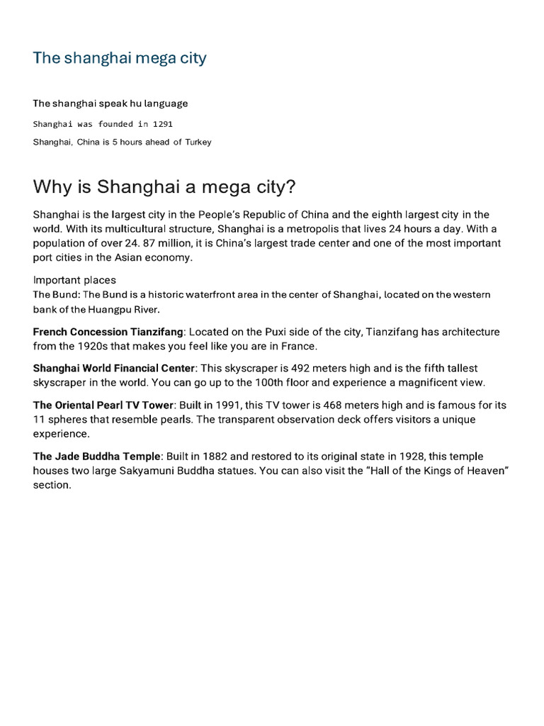 Shangai | PDF