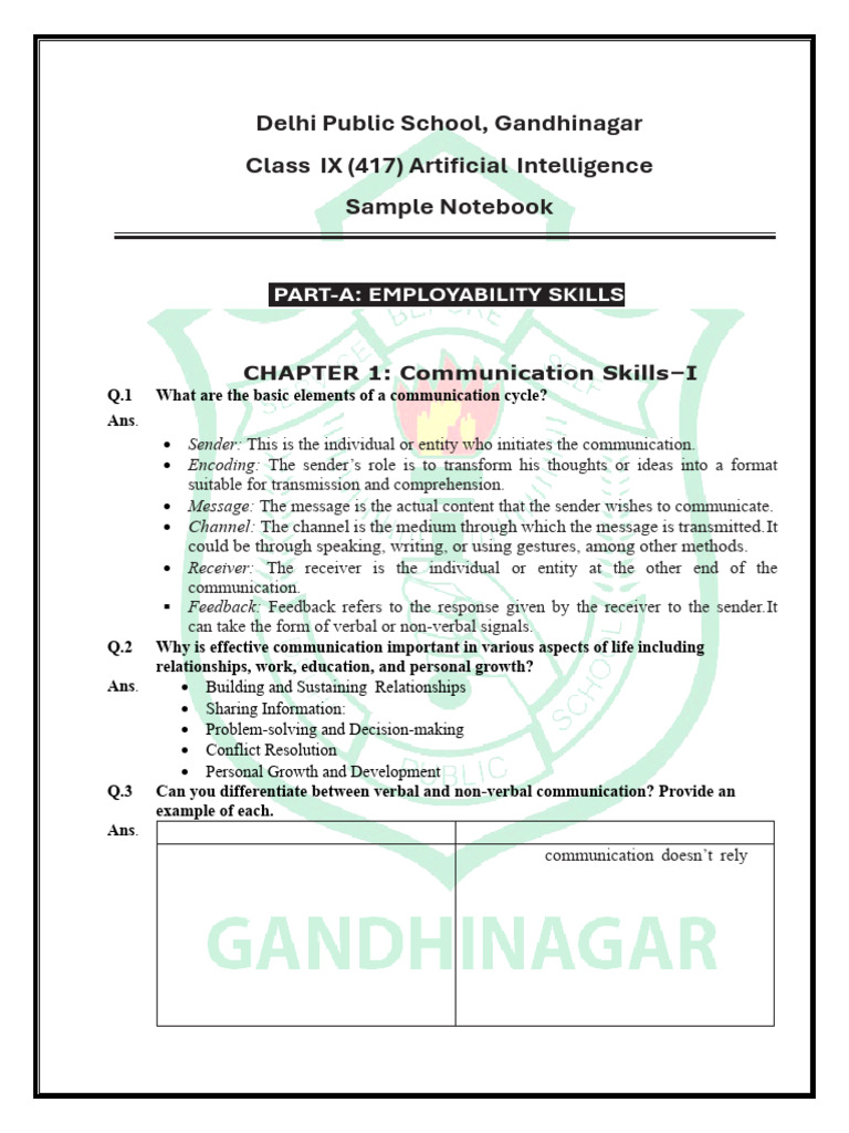 AI Worksheet for Class IX Students | PDF | Artificial Intelligence ...
