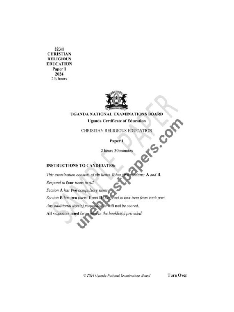 CRE Past Papers | PDF