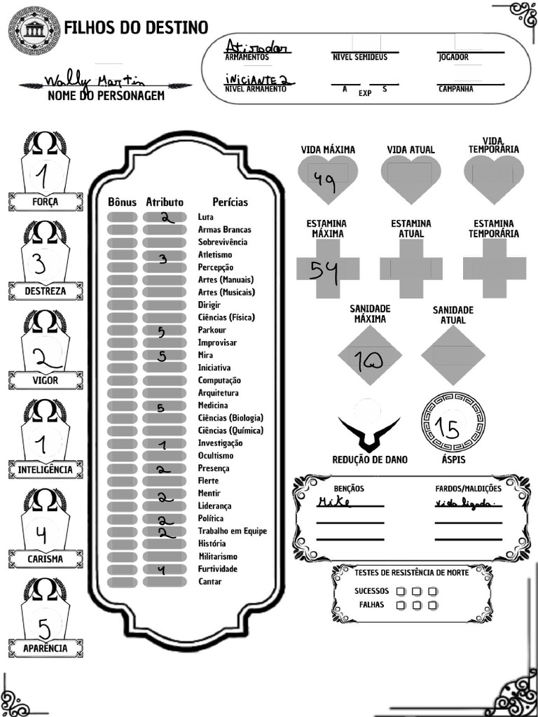 Ficha Filhos Do Destino - 241228 - 111949 | PDF