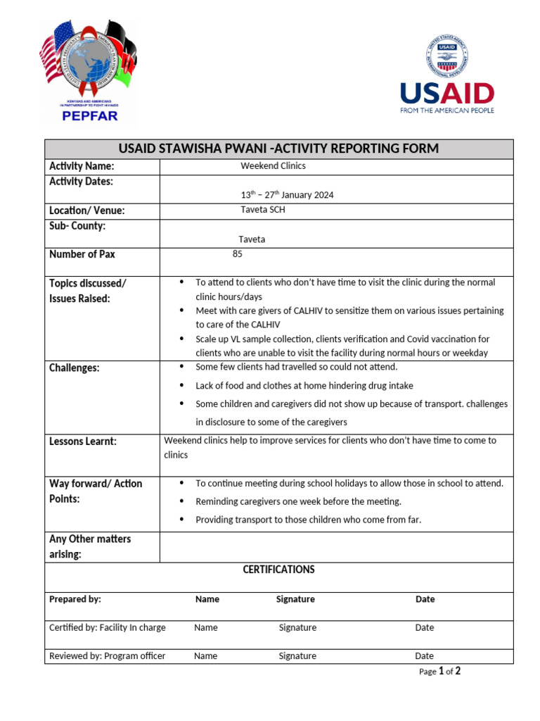 Facility Activity Reporting Template (MDT's CMEs' PSSG' Roving Staff ...