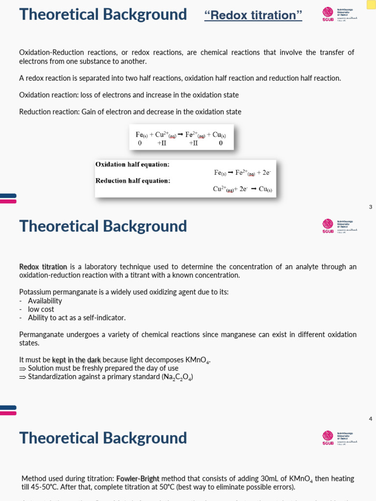 CHEM321 Redox Titration | PDF