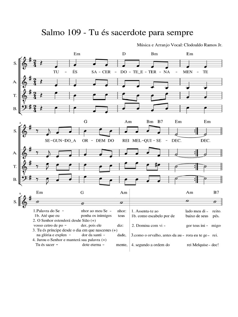 SL 109 Tu És Sacerdote para Sempre | PDF