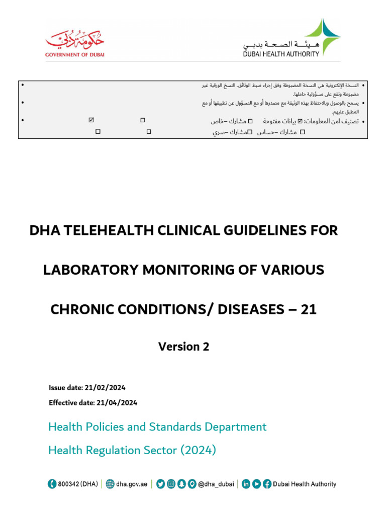 21 - DHA Telehealth Clinical Guidelines Summary of Laboratory ...