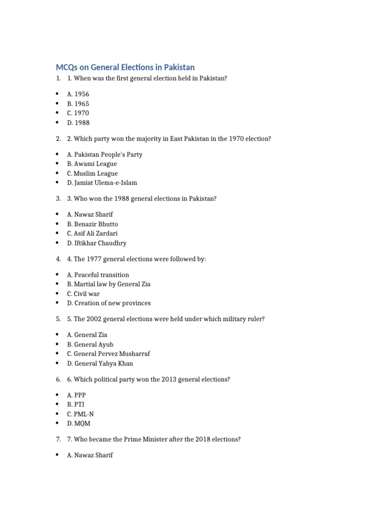 First General Election in Pakistan | PDF