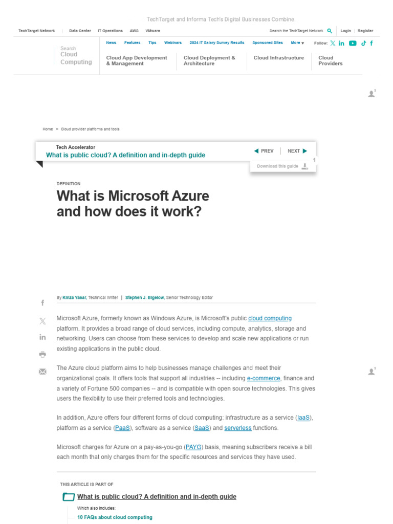 What Is Microsoft Azure and How Does It Work - Definition From TechTarget | PDF | Microsoft ...