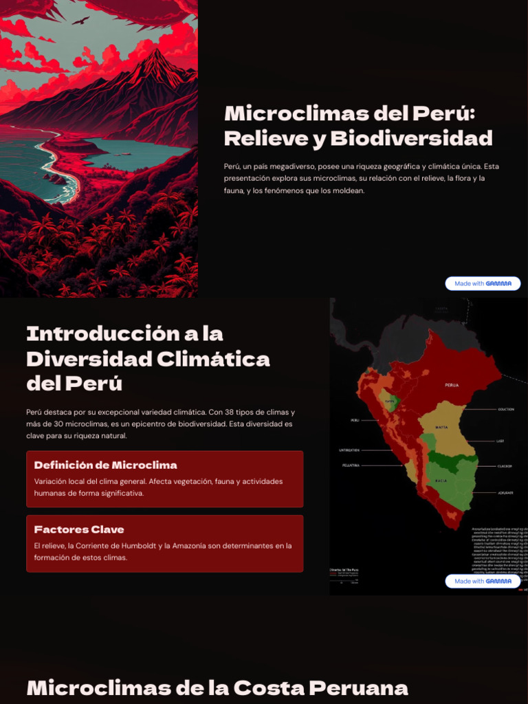 Microclimas Del Peru Relieve y Biodiversidad | PDF | Perú | Clima