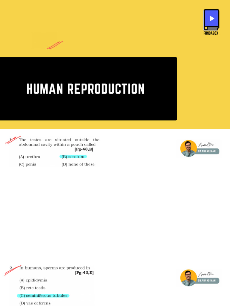 Human Reproduction Research NEET | PDF | Mammal Reproductive System ...