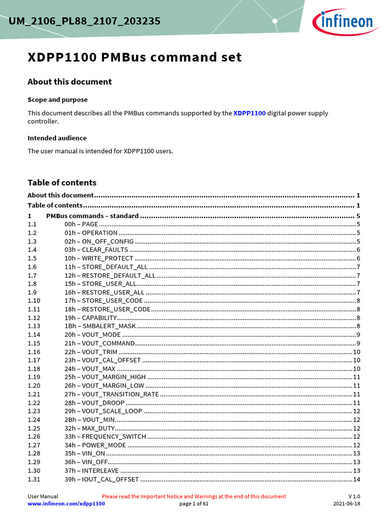 Infineon-DCDC Converter XDP Digital Power Controllers XDPP1100 PMBus ...