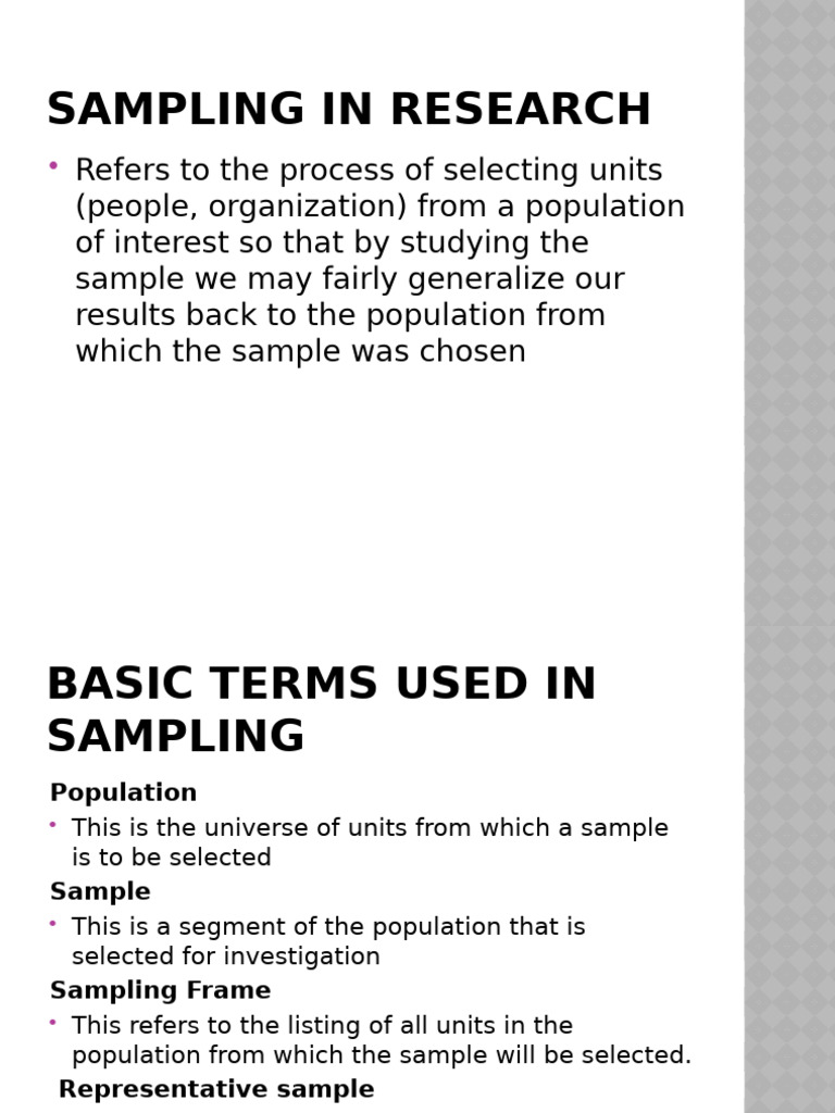 Sampling in Research Lesson 2-1 | PDF | Sampling (Statistics ...