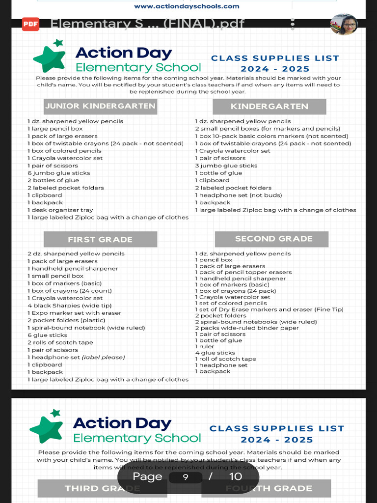Elementary School - Fall Packet 2024-25 (FINAL) .PDF - Google Drive | PDF | Writing Implements ...