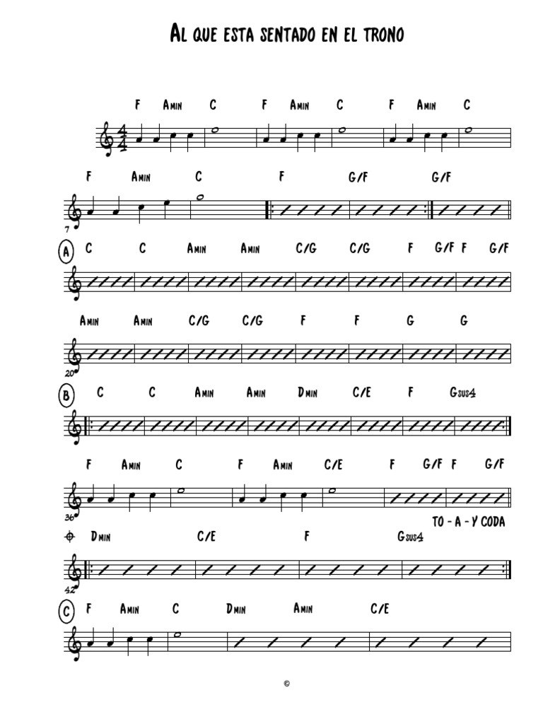 Al Que Esta Sentado en El Trono - C (Chart) | PDF
