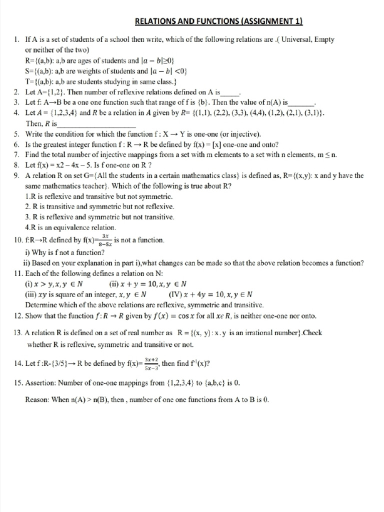 Maths Holiday Assignments | PDF