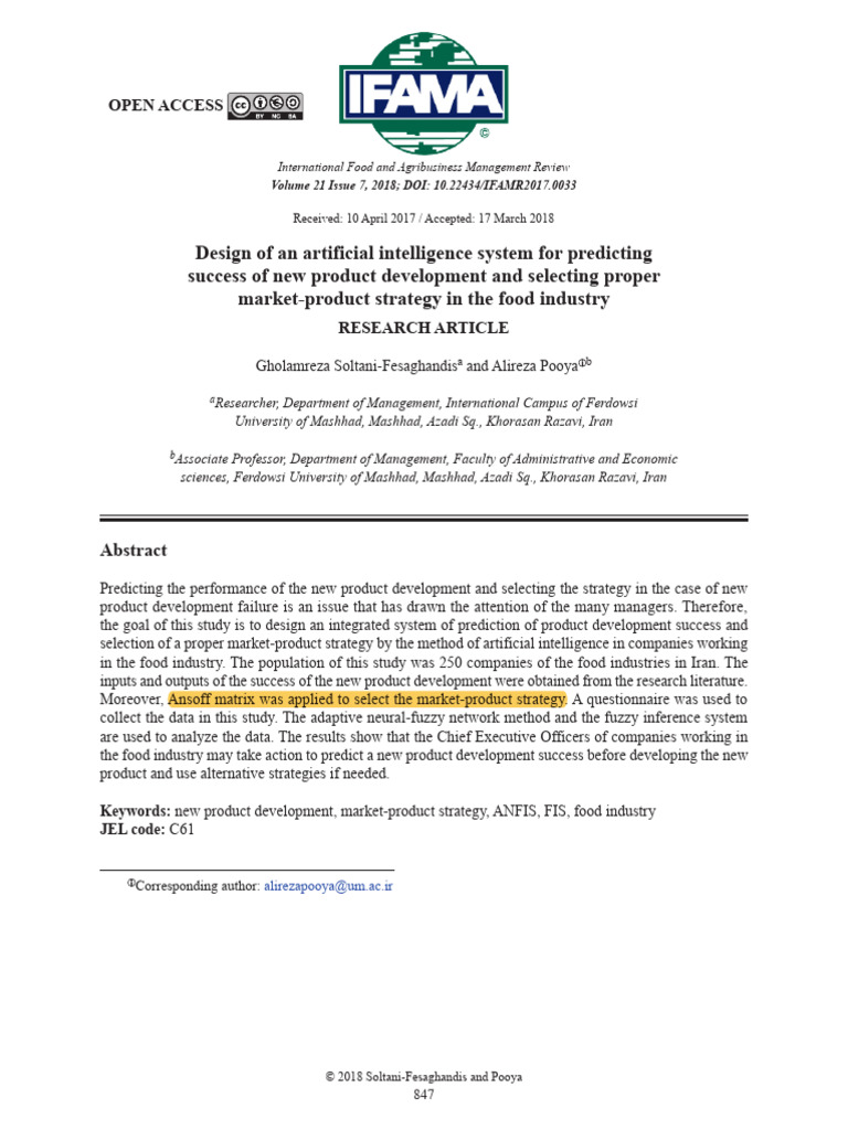 2017 Design of An Artificial Intelligence System For Predicting Success of New Product ...