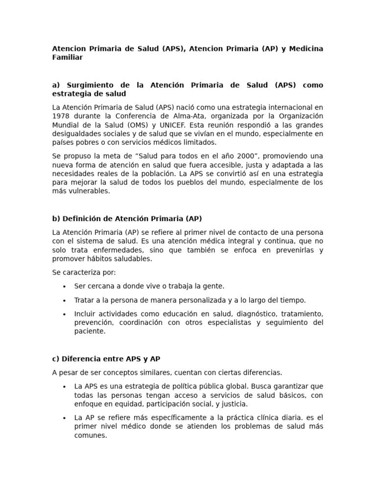 Atencion Primaria de Salud (APS), Atencion Primaria (AP) y Medicina Familiar - Fernando Flores ...