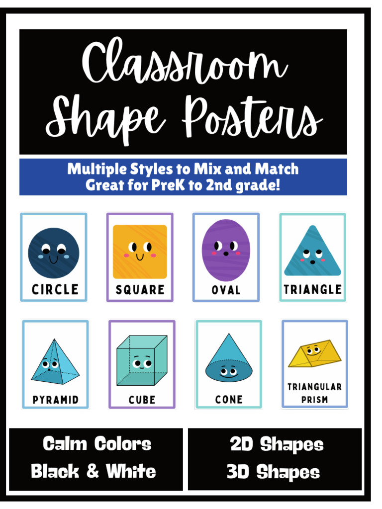 Classroom Shape Posters: Multiple Styles To Mix and Match Great For ...