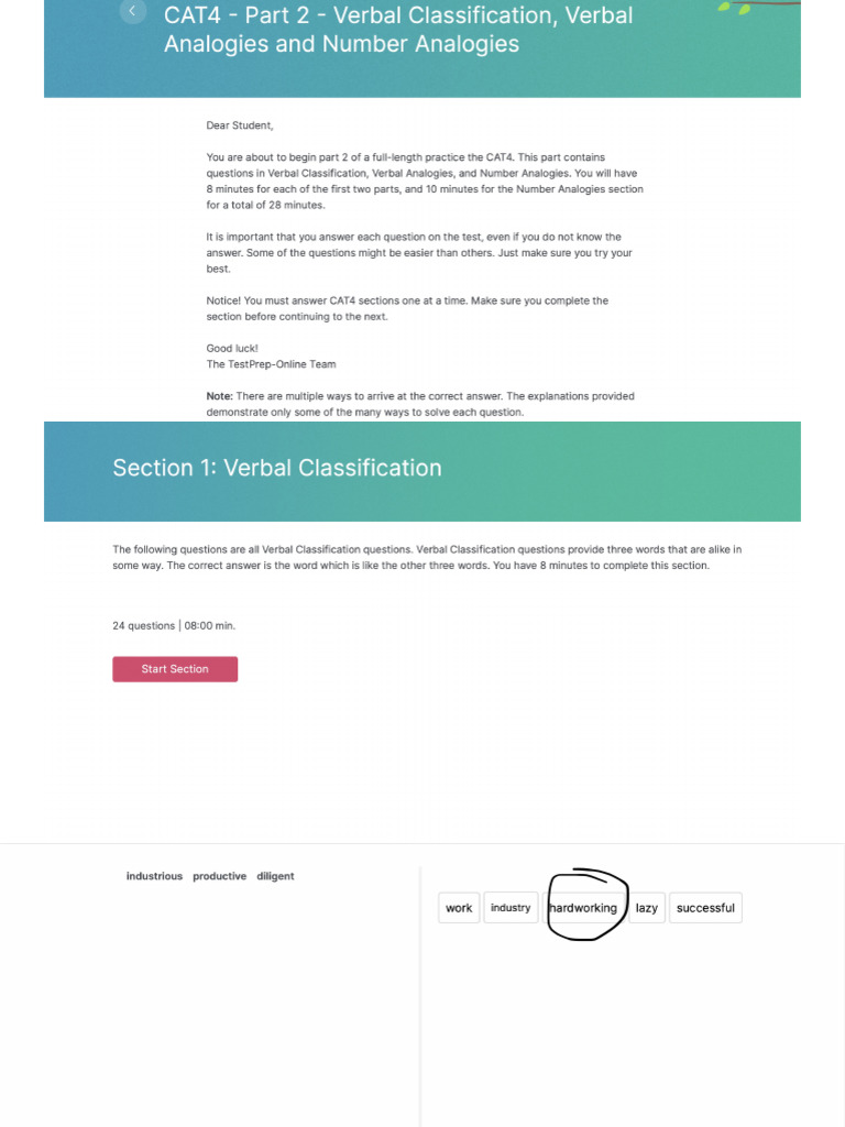 CAT4 Year 9-10 Part2 | PDF