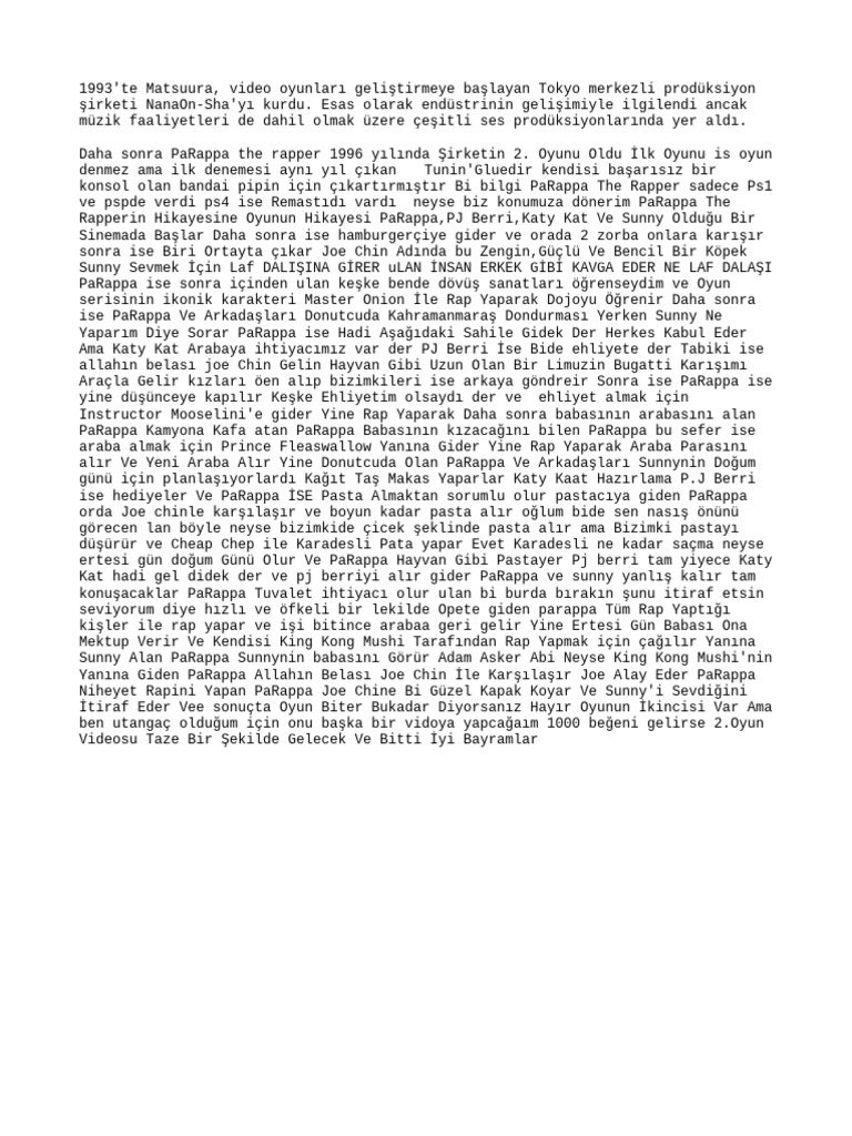 PaRppa The Rapper Video Text | PDF