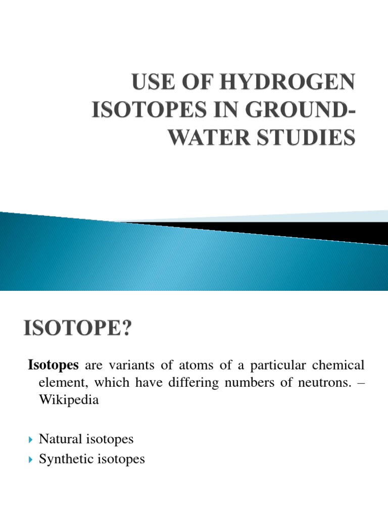 Use of Hydrogen Isotopes in Ground-Water Studies | PDF | Radioactive ...