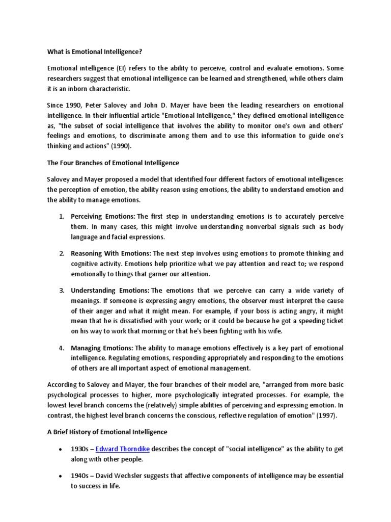 What Is Emotional Intelligence | PDF | Emotional Intelligence ...