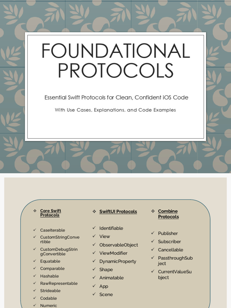 Essential Swift Protocols Overview | PDF | Swift (Programming Language ...