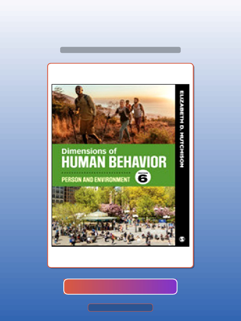 Dimensions of Human Behavior Person and Environment 6th Edition ...