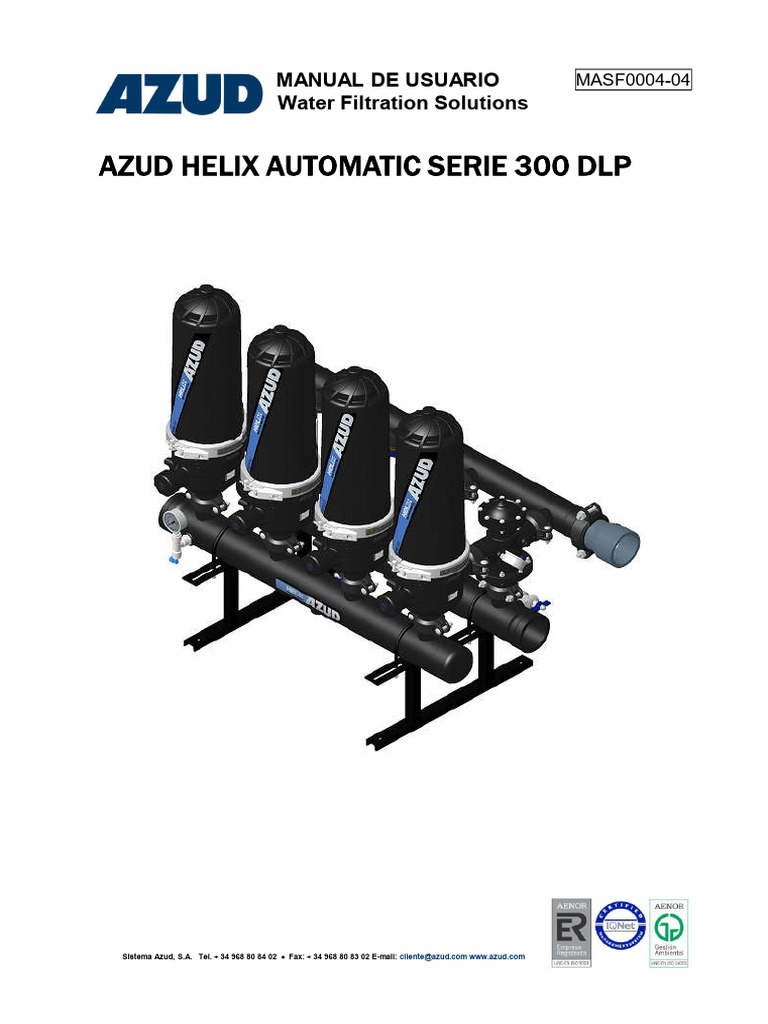 Manual de Usuario AZUD Helix 300 DLP | PDF | Filtración | Ingeniería ...
