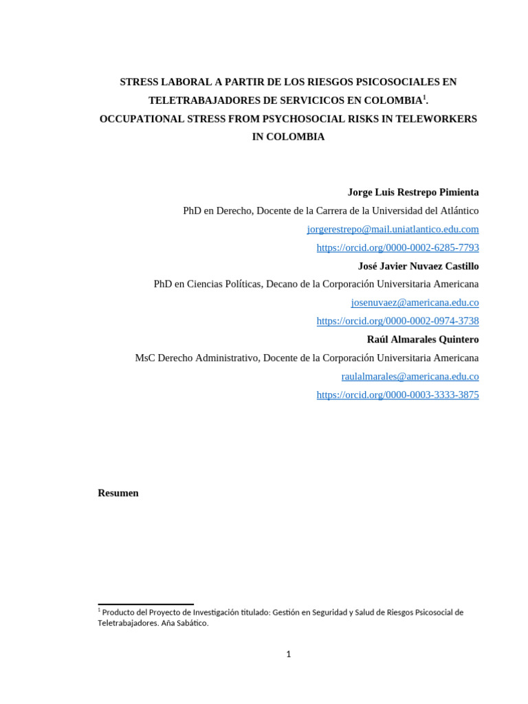 Stres Laboral y Riesgos Psicosiales | PDF | Ansiedad | Estrés (biología)