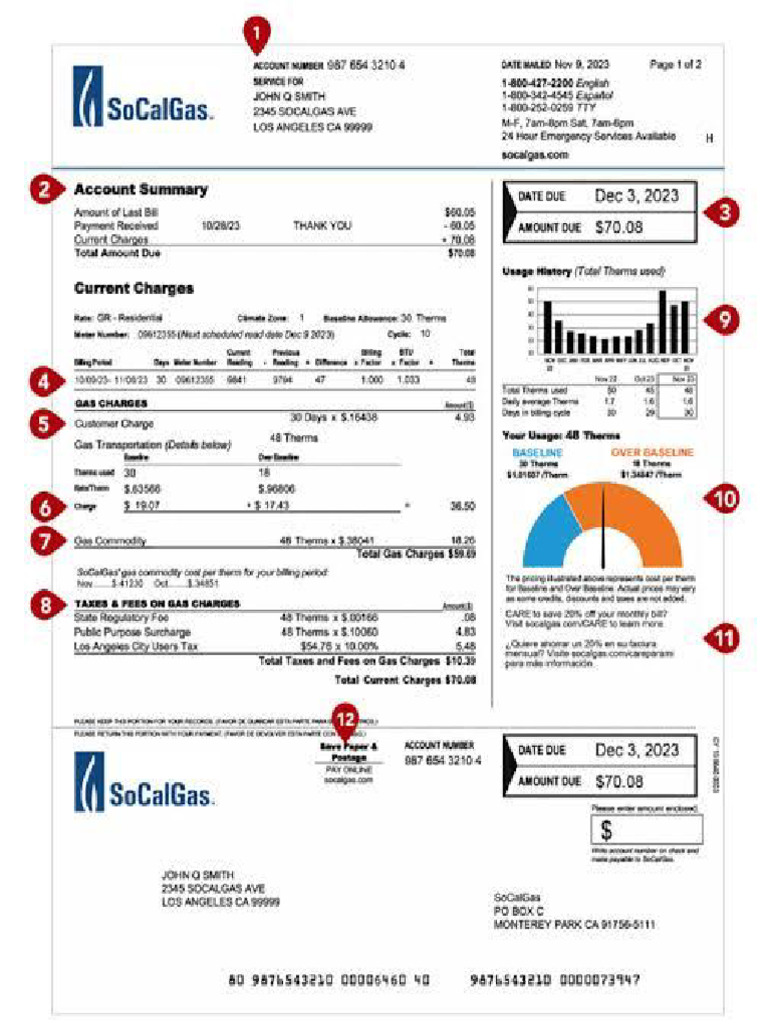 SoCalGas Bill | PDF