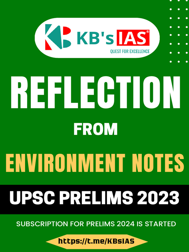 Reflection Environment Prelims 2023 by KBsIAS Environment Notes | PDF
