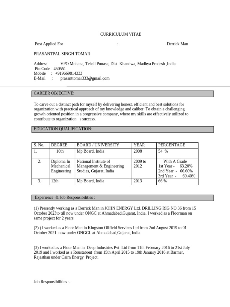 Updated CV Prashant Pal DM | PDF | Pump
