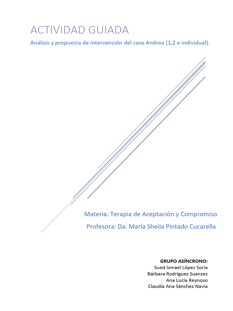 Actividad Guiada-Terapia de Aceptación y Compromiso | PDF | Ansiedad | Las emociones